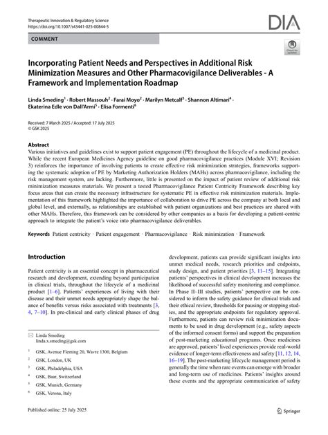 PDF Incorporating Patient Needs And Perspectives In Additional Risk