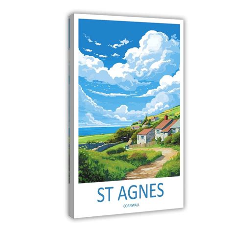 CFIOZYOS St Agnes Travel Print St Agnes Décor St Agnes Cornwall Gift