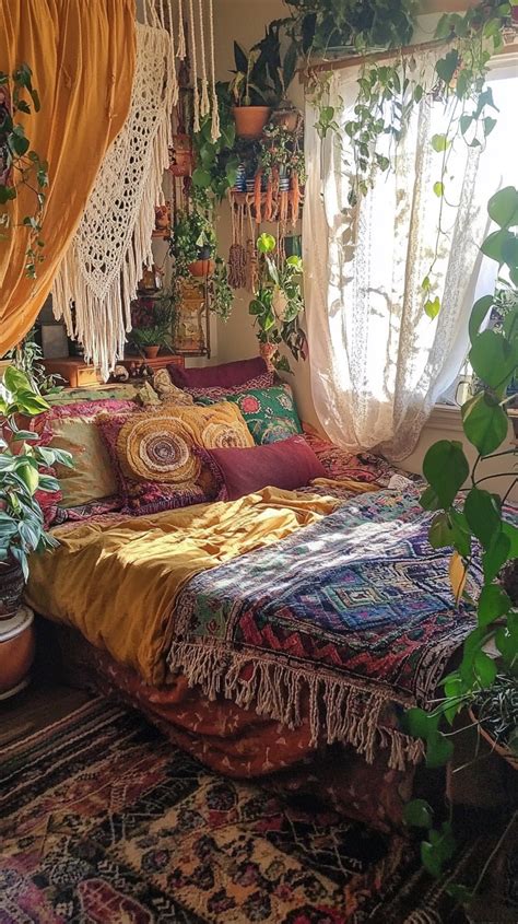 Cozy Elegant Bohemian Bedroom Ideas With Vibrant Textiles And Natural