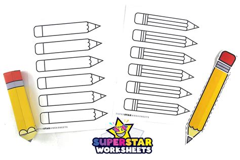 Pencil Template Free Printables Superstar Worksheets