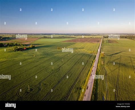 Country Road Fields During Sunset Hi Res Stock Photography And Images