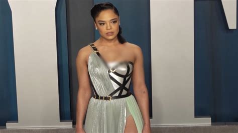 Tessa Thompson Dazzles In Futuristic Silver Gown At Vanity Fair