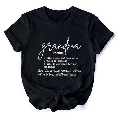 Grandma Definition T Shirt Black Funny Tee For Grandmothers M