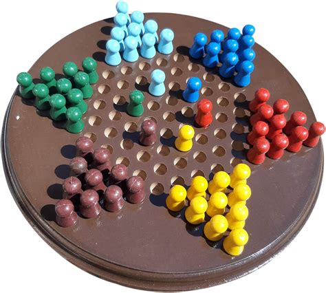 Buy Lakshya India Wooden Round Brown Chinese Checker Board Game 5