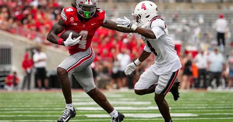 Jeremiah Smith Strikes Heisman Pose Opens Campaign With 2 Tds As Ohio