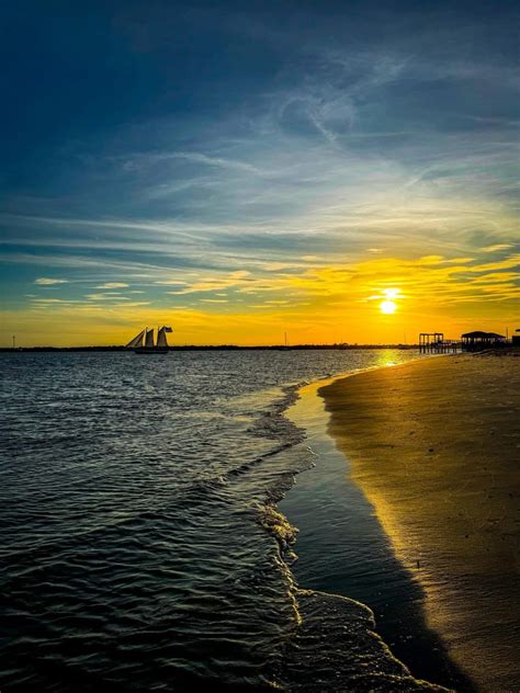 What A Beautiful Golden Sunset At The Beach Have A Wonderful Tuesday