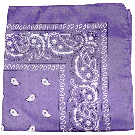 Set Of Mechaly Paisley Polyester Bandanas Bulk Wholesale Purple
