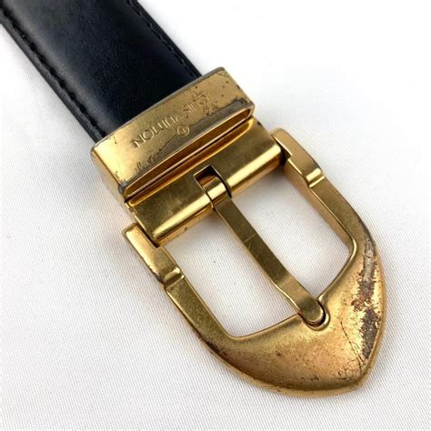 Louis Vuitton Belt Men Authentic Black Gold Buckle Replacement Belt