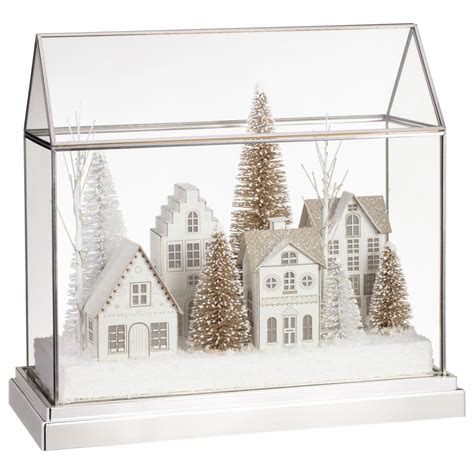 Light Up Winter Scene In Glass House Nordic Ice B M