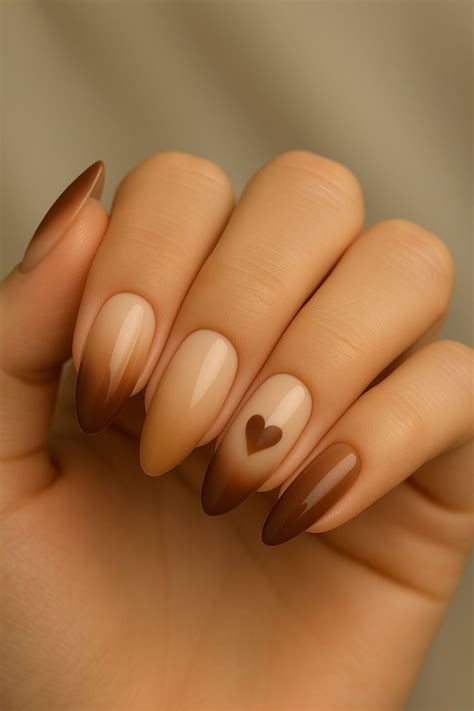 Café Heartbeat Nails in Heart nail designs Luxury nails Nails