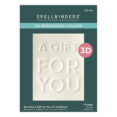 spellbinders 3d embossing folder beveled a t for you a2 cardfront