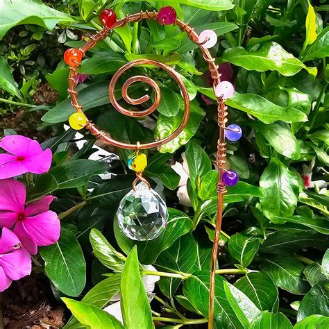 Garden Decor Plant Stake Suncatcher Copper Garden Stake Copper