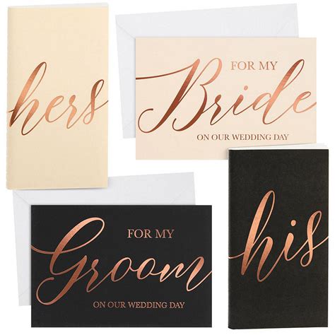 6 Pieces Wedding Vow Books His And Hers Cards With Envelopes For