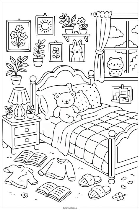 Bobbie Goods 小兔子拿著小畫筆 填色頁（免費 Pdfandpng 可列印）