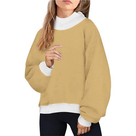 Bsdjilfg Crewneck Sweatshirts For Juniors Color Blocked Lantern Sleeve