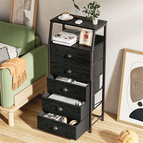 Tydimor Fabric Dresser For Bedroom Drawer Chest Of Drawers Black Ideal For Adults Walmart