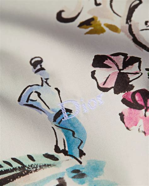 Dioriviera Tied Cropped Blouse White Cotton Poplin With Multicolor Dior