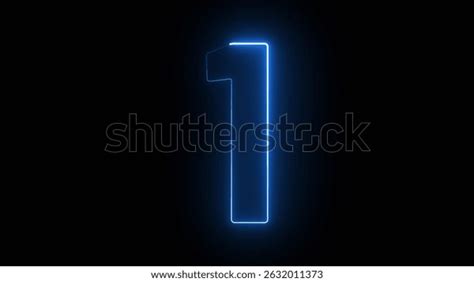 Neon Countdown Number One Number Stock Illustration Shutterstock
