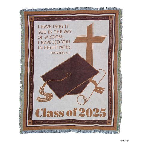 4 Ft 2 X 5 Ft 2025 Religious Graduation Bible Verse Fringe Throw