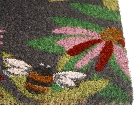 Paillasson Fibre De Coco Multicolore Inigok 40x60 Beliani Gamm Vert