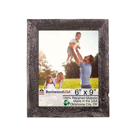 Rustic Farmhouse 6 In X 9 In Smoky Black Reclaimed Wood Picture Frame