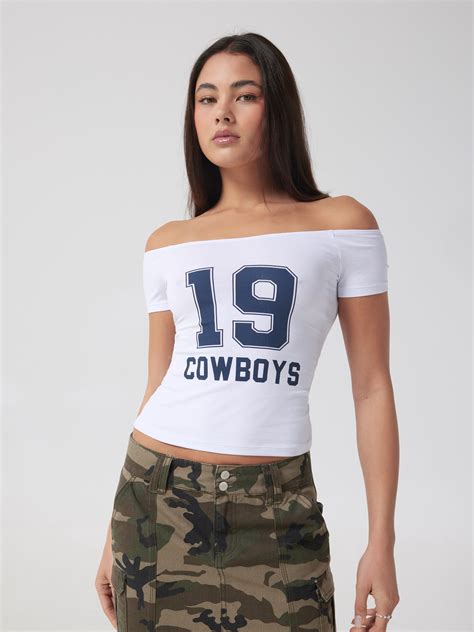 Cowboy Off The Shoulder Tee White Jay Jays Online