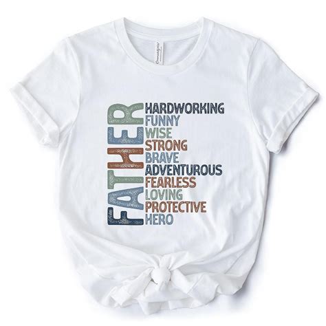 Father Definition T Shirt White Inspirational Tee For Hero Dad Medium