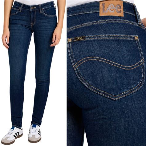 Lee SCARLETT Solid Blue Granatowe Damskie Spodnie Jeansowe Rurki W L Cena