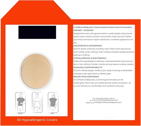 Teloly Mens Nipple Covers For Gynecomastia Concealment Hypoallergenic
