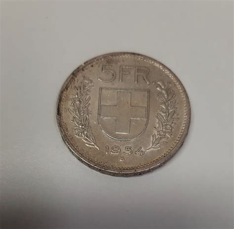 Schweizer 5 Franken Münze 1954 B Gebraucht Im Zustand Gebraucht In