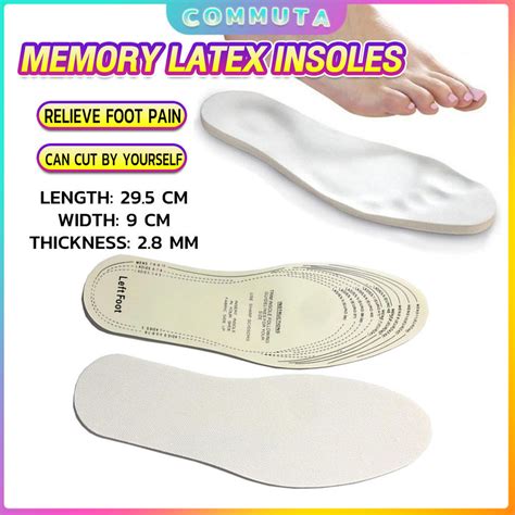 Mm Memory Latex Insoles White 1 Pair Unisex Shoe Pad Insoles Shopee