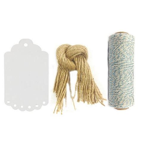 Wrapables 50 T Tagskraft Scalloped Edge Hang Tags With Free Cut Strings Blue Metalic