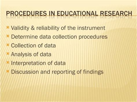 Topic Procedures In Educational Research Ppt