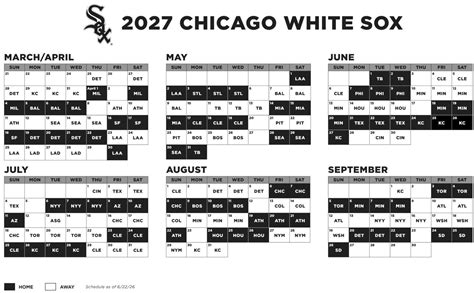 White Sox Release 2027 Regular Season Schedule Sox On 35th
