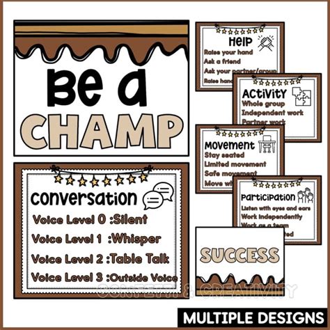 CHAMPS Posters Classroom Management Editable Camping Classroom Theme
