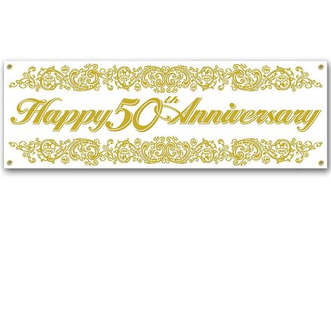 Beistle 50th Anniversary Sign Banner 12 Pack Oriental Trading