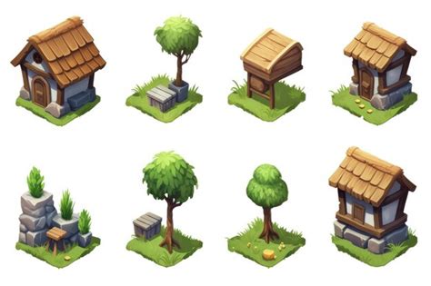 Premium Photo Cartoon Illustration Isometric Game Assets For Map