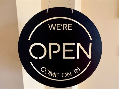 Personalized Were Open Shop Metal Sign Business Open Sign Etsy