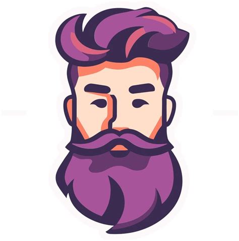 premium vector a man with a beard and purple beard and purple beard