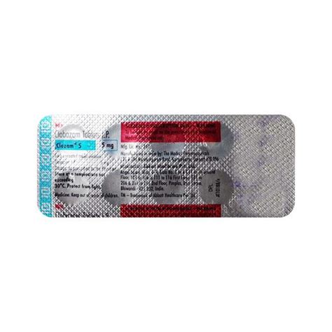Clozam 5mg Tablet 10s Price Uses Side Effects And Substitutes