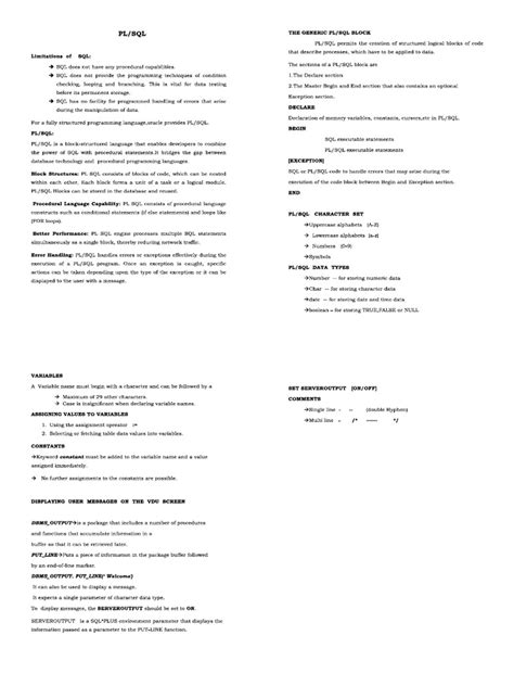 Plsql Basics Pdf