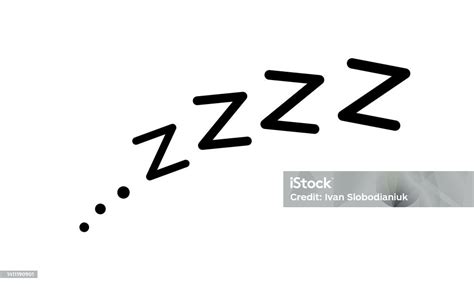 Zzzz Black Sleeping Text Vector Illustration Stock Illustration