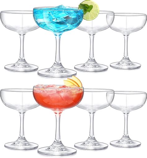 Norme 8 Pack 75 Oz Clear Cocktail Glass Crystal Coupe