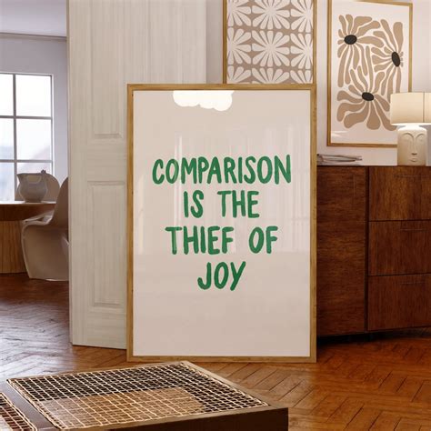 Comparison Is The Thief Of Joy Wall Art Green Digital Download