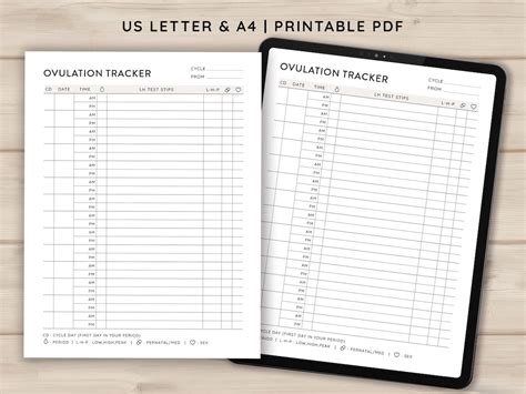 Ovulation Test Strips Tracker Ovulation Tracker Printable Ovulation Tracker Template Ovulate