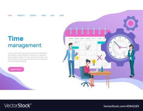 Time Management Workflow Organization Website Vector Image