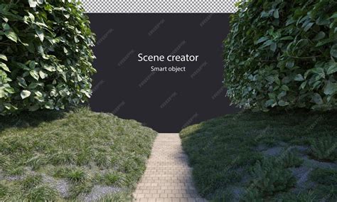 Premium Psd Way Path Through Trees And Grass Field Way Path Through