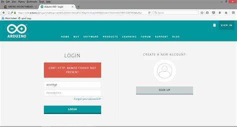 CSRF NAMED COOKIE NOT PRESENT Website And Forum Arduino Forum