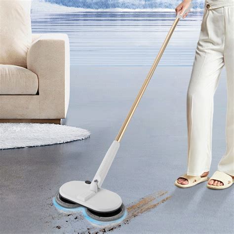 Cordless Electric Mop Spin Mops Floor Cleaning Dual Spinning Scrubber 4 Pads