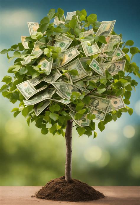 A Flourishing Small Tree With Dollar Bills As Leaves Small Trees